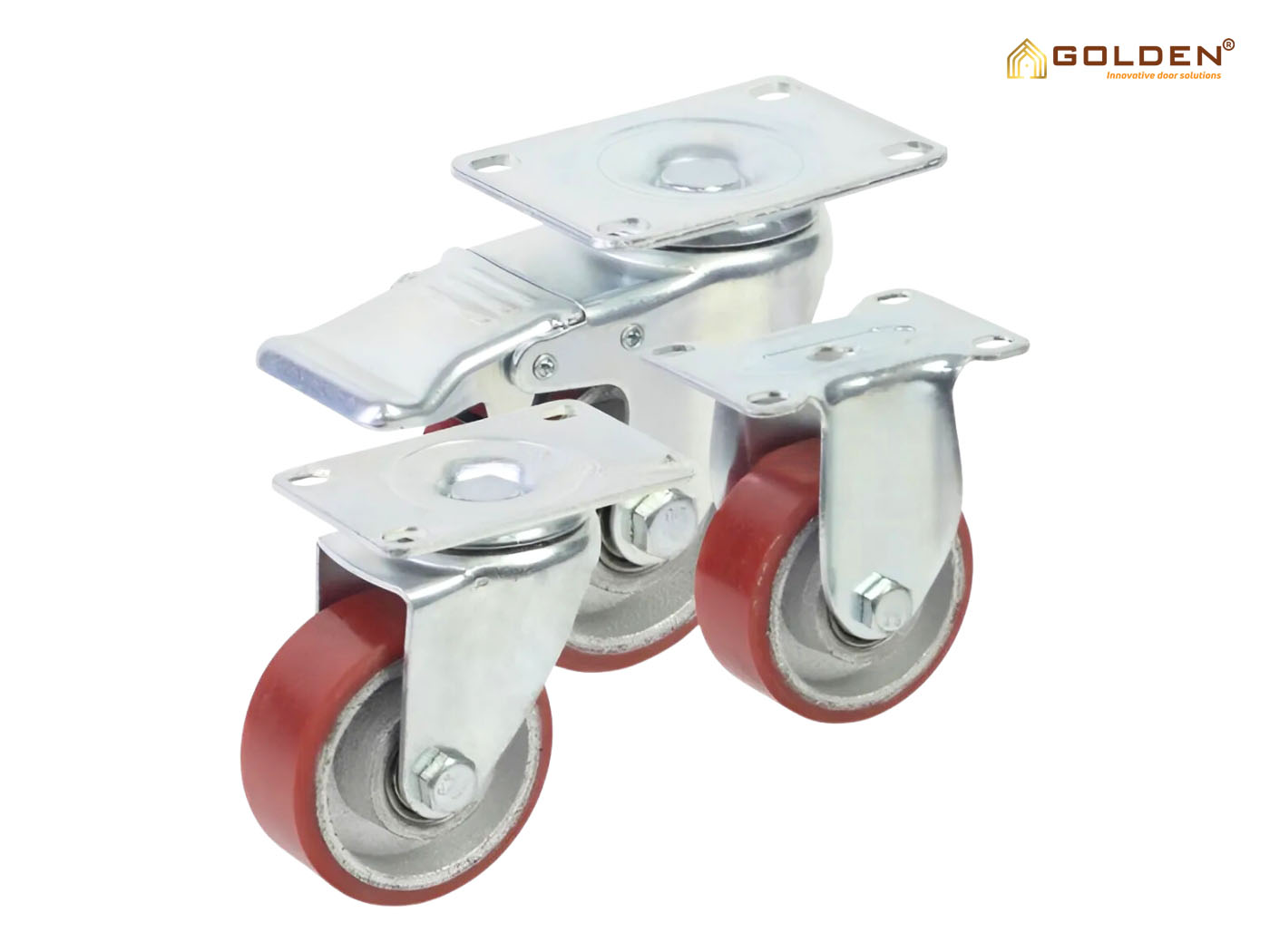 Bánh xe đẩy PU lõi gang